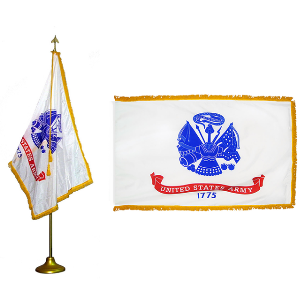 Army Nylon Pole Hemmed Fringed Flag - Veterans Flag Depot