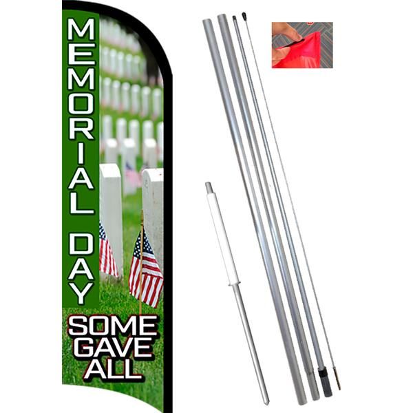 Memorial Day Premium Feather Banner Kit - Veterans Flag Depot